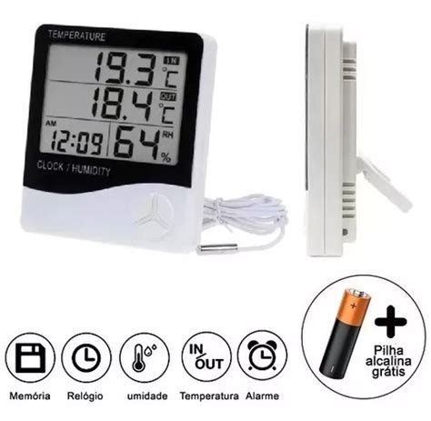 Termômetr Dig Sensor Sonda Temperatura Umidade Ar Chocadeira Parcelamento sem juros