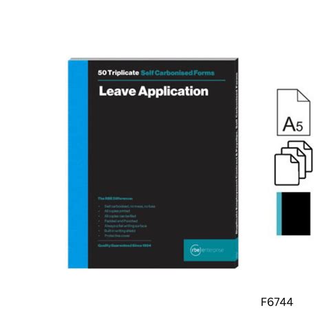 Leave Application Book Rbe Stationery And Print