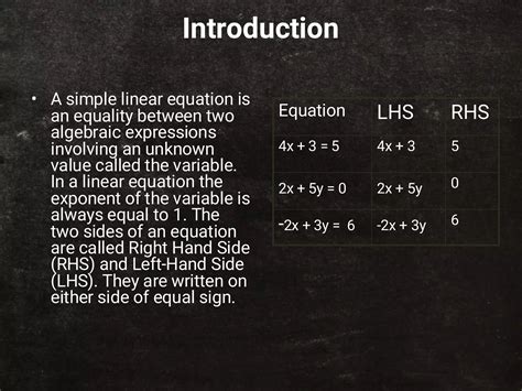 Linear Equation In One Variable Pptpdf