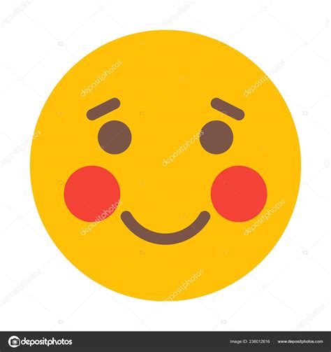 Shy Face Expression Icon Simple Vector Illustration Stock Illustration