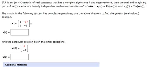 Solved If A Is An N X N Matrix Of Real Constants That Has