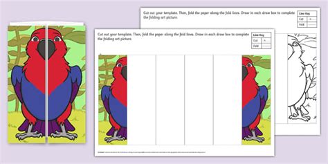 Parrot Folding Art Template Profesor Hizo Twinkl
