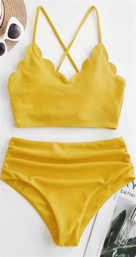 This Tankini Swimsuit Is Unique Not Only In The Cozy Ribbed Fabric But The Tummy Control Design