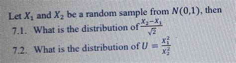 Solved Let X {1} And X {2} Be A Random