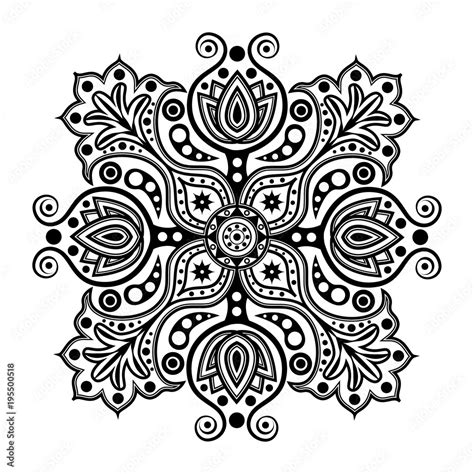 Black And White Symmetrical Pattern Abstract Drawing Element Of Design For Creating