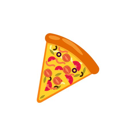 Pizza Slice Icon Vector Pizza Slice With Melted Cheese Slice Of