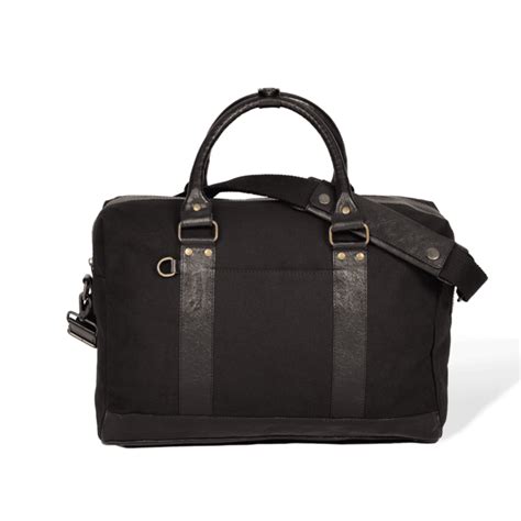 Bagind Voyage Misty - spacious travel bag in black cowhide and canvas ...