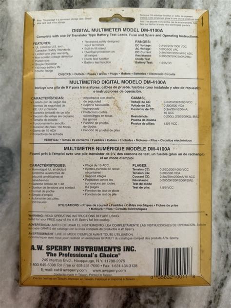 Sperry Digital Multimeter Dm 4100a 18 Range 6 Function Ebay