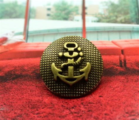 Metal Buttons Anchor Metal Buttons Antique Brass Color Etsy