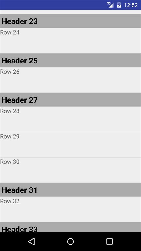 Java Android Listview Headers Stack Overflow