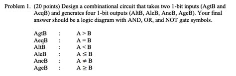 solved bblem 1 20 points design a combinational circuit