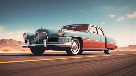 Premium Ai Image Retro Car Being Driven By A Celebrity Making Heads Turn