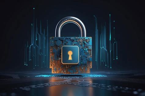 Premium Photo Cybersecurity Padlock Digital Lock On Technology Network Data Protection