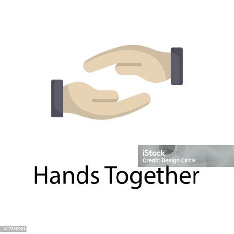 Ilustrasi Desain Ikon Vektor Datar Hands Together Simbol Lainlain Pada