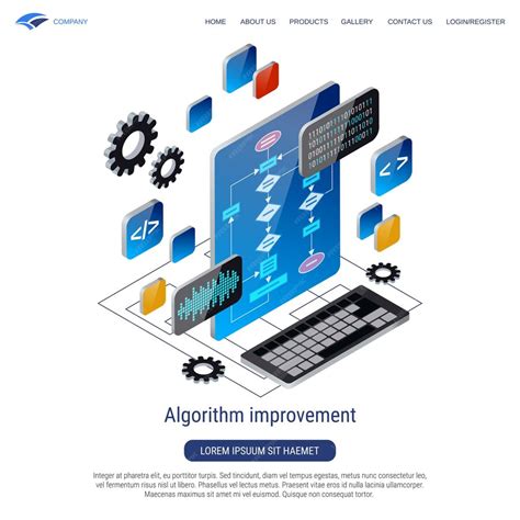 Premium Vector Algorithm Improvement 3d Isometric Vector Concept
