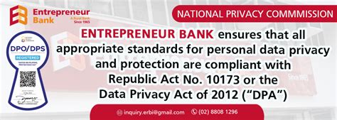 Data Privacy Act Of 2012 RA 10173 Entrepreneur Bank