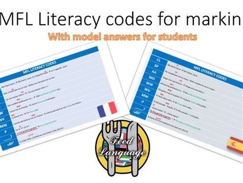 Mfl Literacy Codes Marking Assessment Feedback Teaching Resources