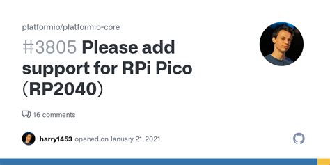 Please Add Support For Rpi Pico Rp2040 · Issue 3805 · Platformioplatformio Core · Github