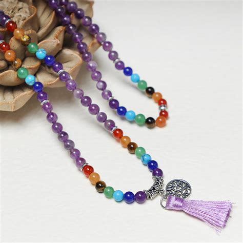 Buddha Stones Healing Crystal Mala Prayer Beads 108 Meditation Healing