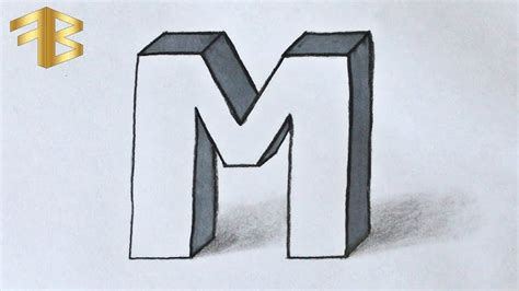 M Alphabet In 3d