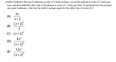 Gre Work Rate And Variable In The Choices