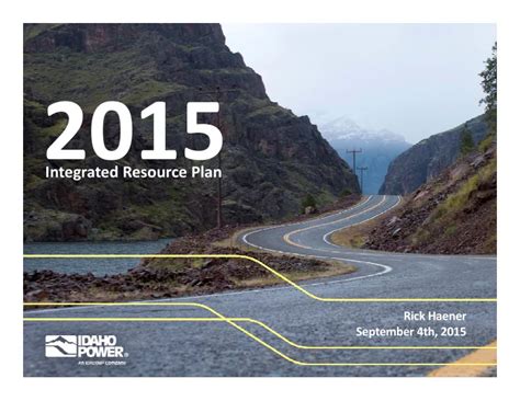 [ppt] Integrated Resource Plan Integrated Resource Plan Rick Haener Powerpoint Presentation