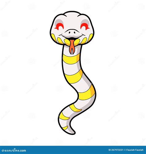 Cute Albino Pied Reticulated Python Cartoon Inside The Pot