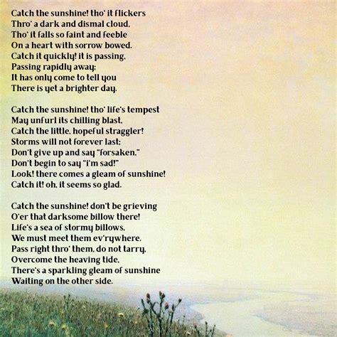 Poem Catch The Sunshine Rpoetry