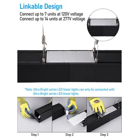 Ledvans 4ft 3cct Linkable Led Linear Light Fixture 50w 6500lm Ultra