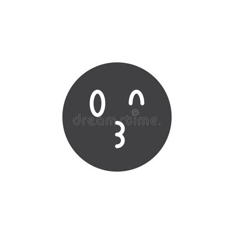 Face Throwing A Kiss Emoji Line Icon Stock Vector Illustration Of