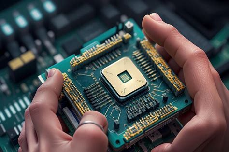 Premium Ai Image Impressive Closeup Of A Hand Holding A Processor