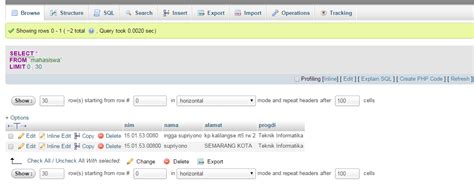 Web Service Program Php Untuk Menampilkan Isi Tabel Mahasiswa Dengan
