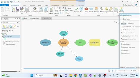 Arcgis Arcproesrimodel Builder For Splitting Feature Class Using Row Iterator As Group Youtube