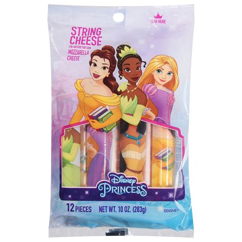 Brandclub Disney Princess Low Moisture Part Skim Mozzarella String Cheese 10oz Bag 12 Count