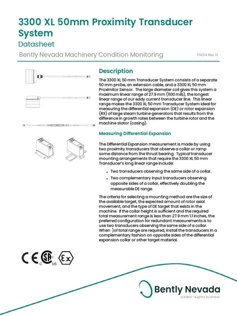 Datasheet Sensor Proximity Displacement 3300xl 50 Mm Pdf Electrical