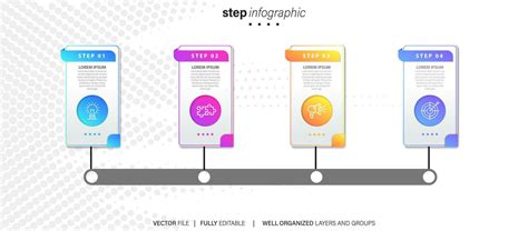 Mind Map Infographic Template Or Element As A Vector With Step Process Option Colorful