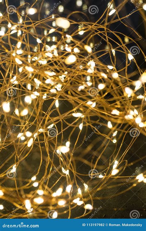 Cluster Of Micro Led String Lights Shallow Depth Of Field Out Of
