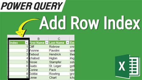 Add Row Index In Power Query Add Index Column Exceltutorial