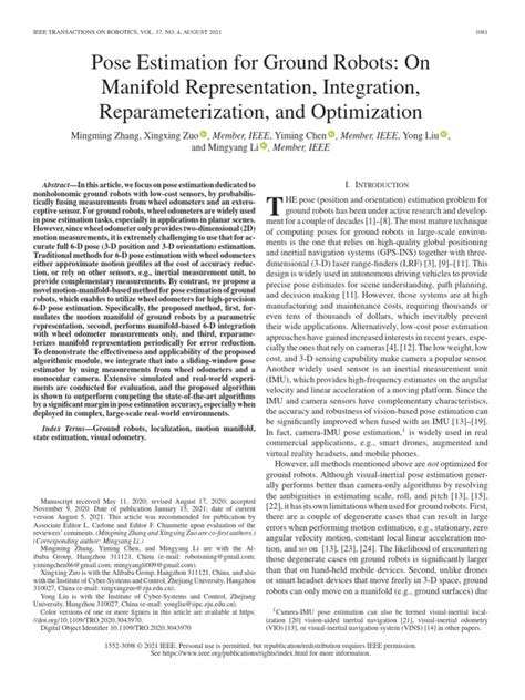 Pose Estimation For Ground Robots On Manifold Representation Integration Reparameterization And