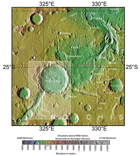 Esa Map Showing Crater And Valley In Context