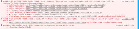 Batch Failed Error Expected OData Version Header With Value 4 0
