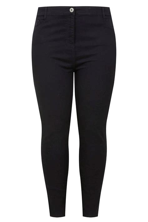 Plus Size Black Skinny Stretch Ava Jeans Yours Clothing