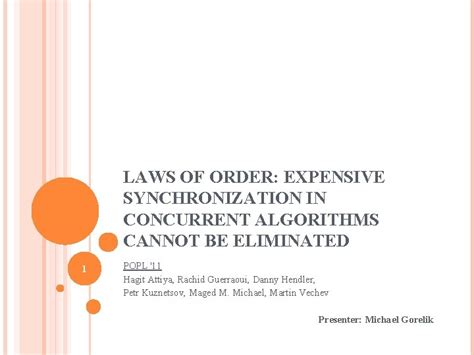 Laws Of Order Expensive Synchronization In Concurrent Algorithms