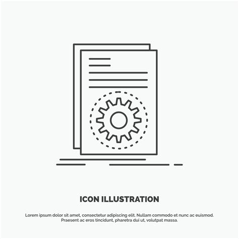 Code Executable File Running Script Icon Line Vector Gray Symbol