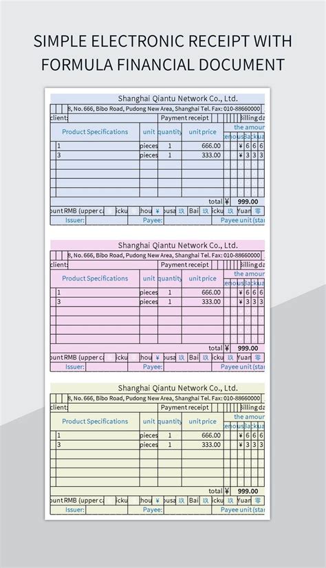 Free Electronic Receipt Templates For Google Sheets And Microsoft Excel Slidesdocs