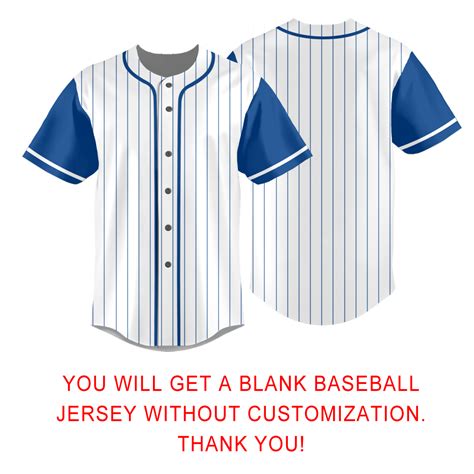 Custom White Royal Pinstripe Baseball Jersey Personalized Name Number