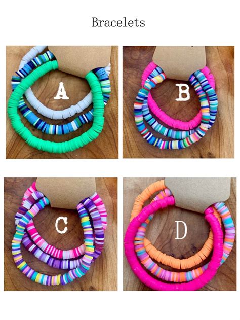 3pcs Clay Bead Bracelets Bracelet Stacks Summer Boho Beach Jewelry