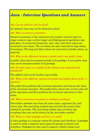 Core Java Interview Questions And Answers PDF