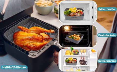21CM Silikonform für Heißluftfritteuse 2PCS Airfryer Zubehör XXL