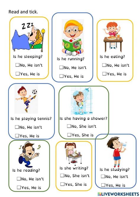 Ejercicio Online De Present Continuous Para Grade 4 Ejercicio Online De
